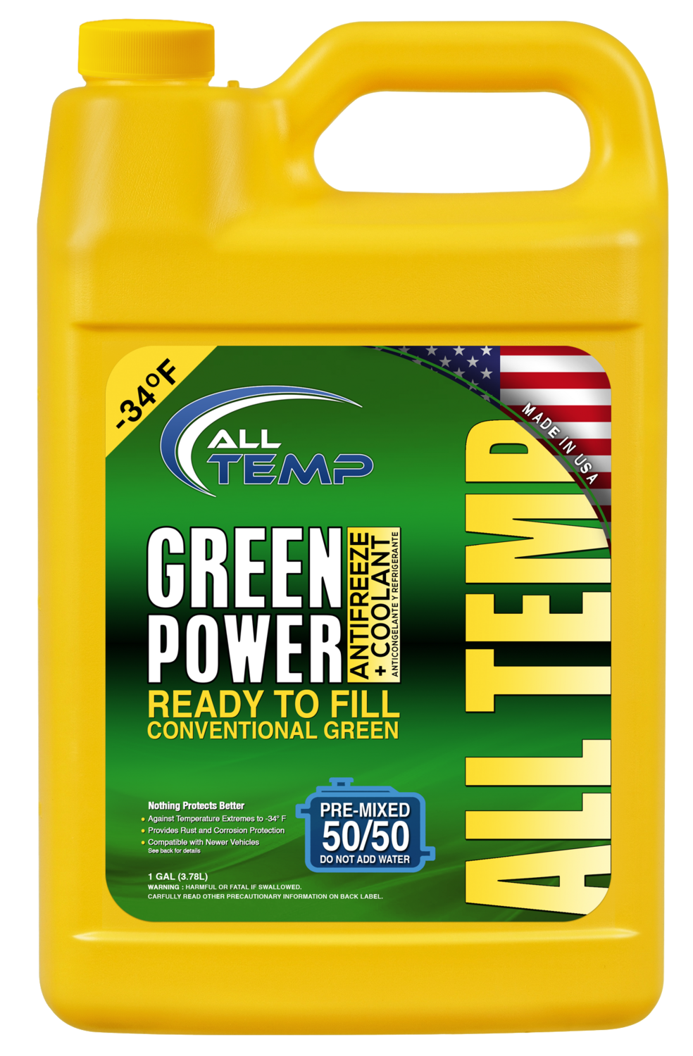 ALL TEMP GREEN 50/50 ANTIFREEZE 1EA – J&J Truck & Trailer Parts